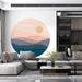 Mountain Sunset Circle Wall Decal - Boho Chic Decor, Removable Fabric ...