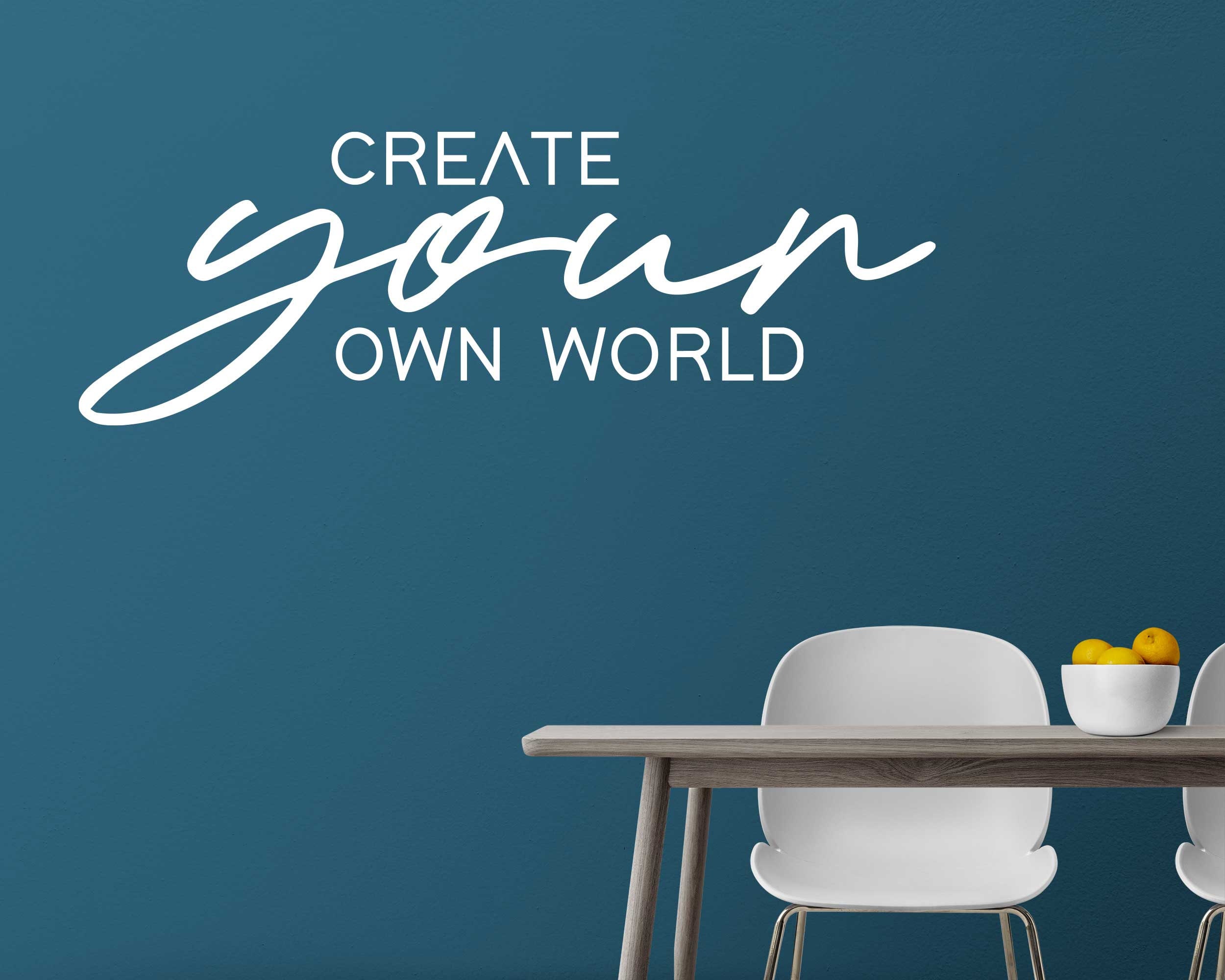 Create Your Own World Motivational Wall Art Inspirational Quotes Decals ...