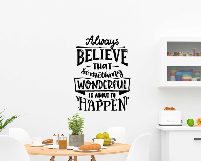 Always Believe, Motivational Quote Vinyl Sticker Decal for Wall Art ...
