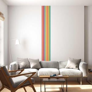 Retro Rainbow Stripes Wall Sticker Decal - Vibrant Office Decor ...