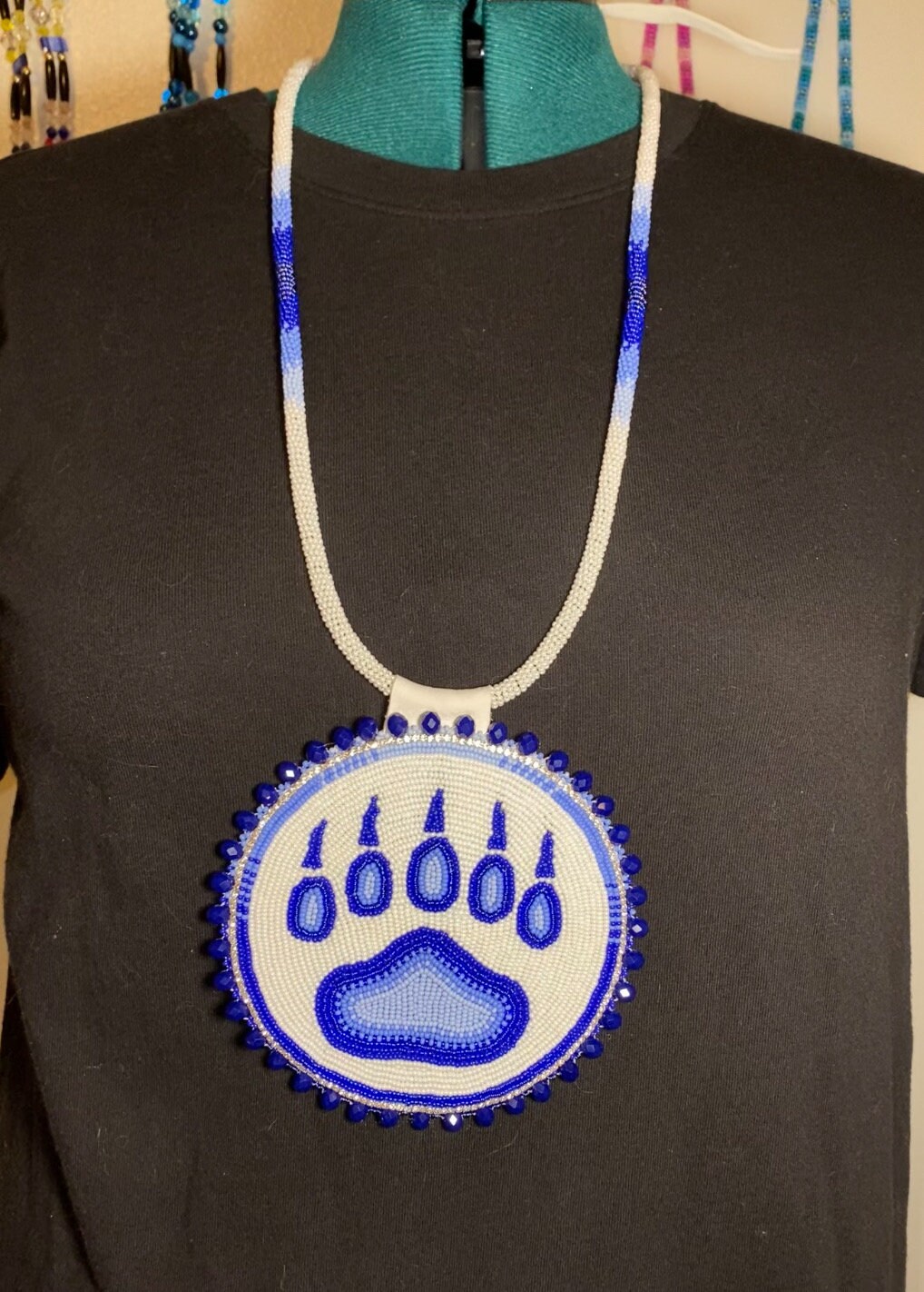 Shaded Blue Bear Paw Medallion - Etsy