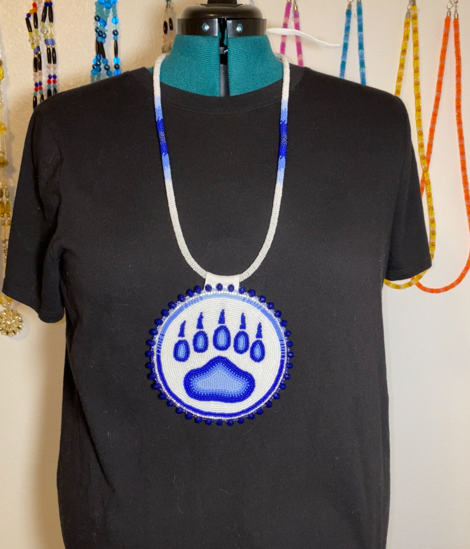 Shaded Blue Bear Paw Medallion - Etsy