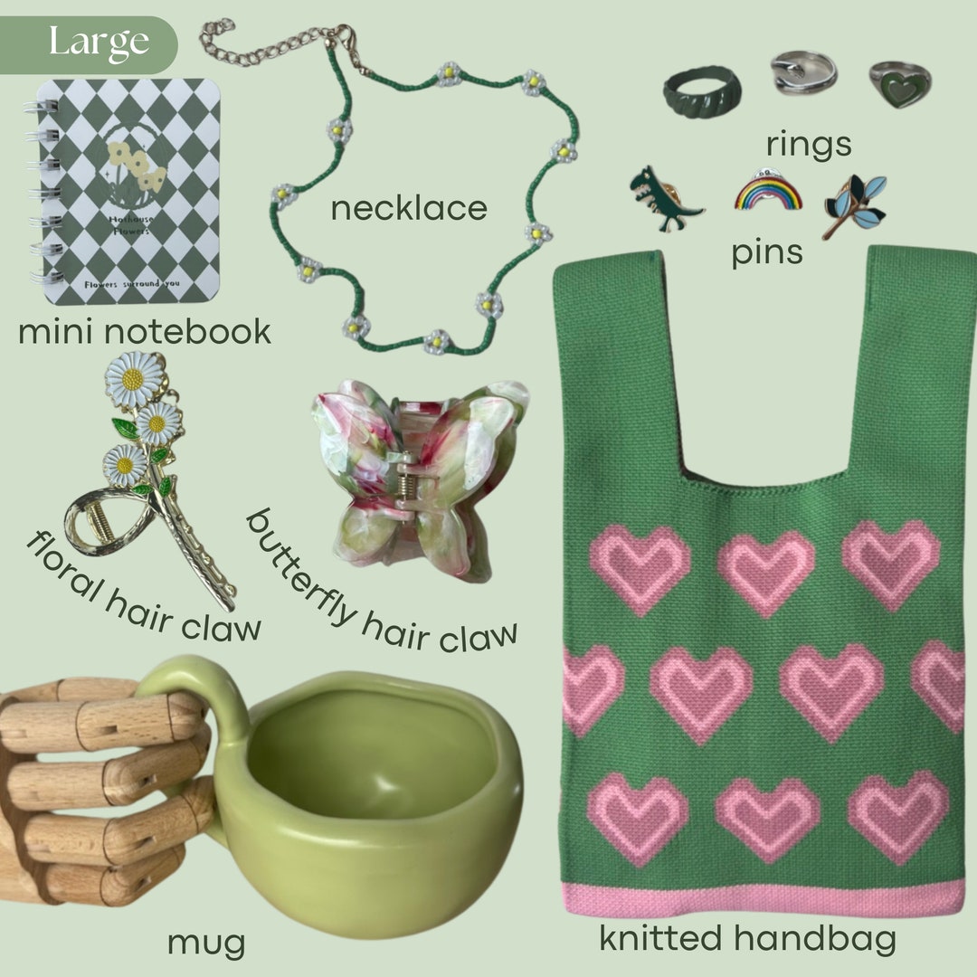 Everything Green Gift Box | Tote Bag | Cute Jewelry Set | Notepad ...