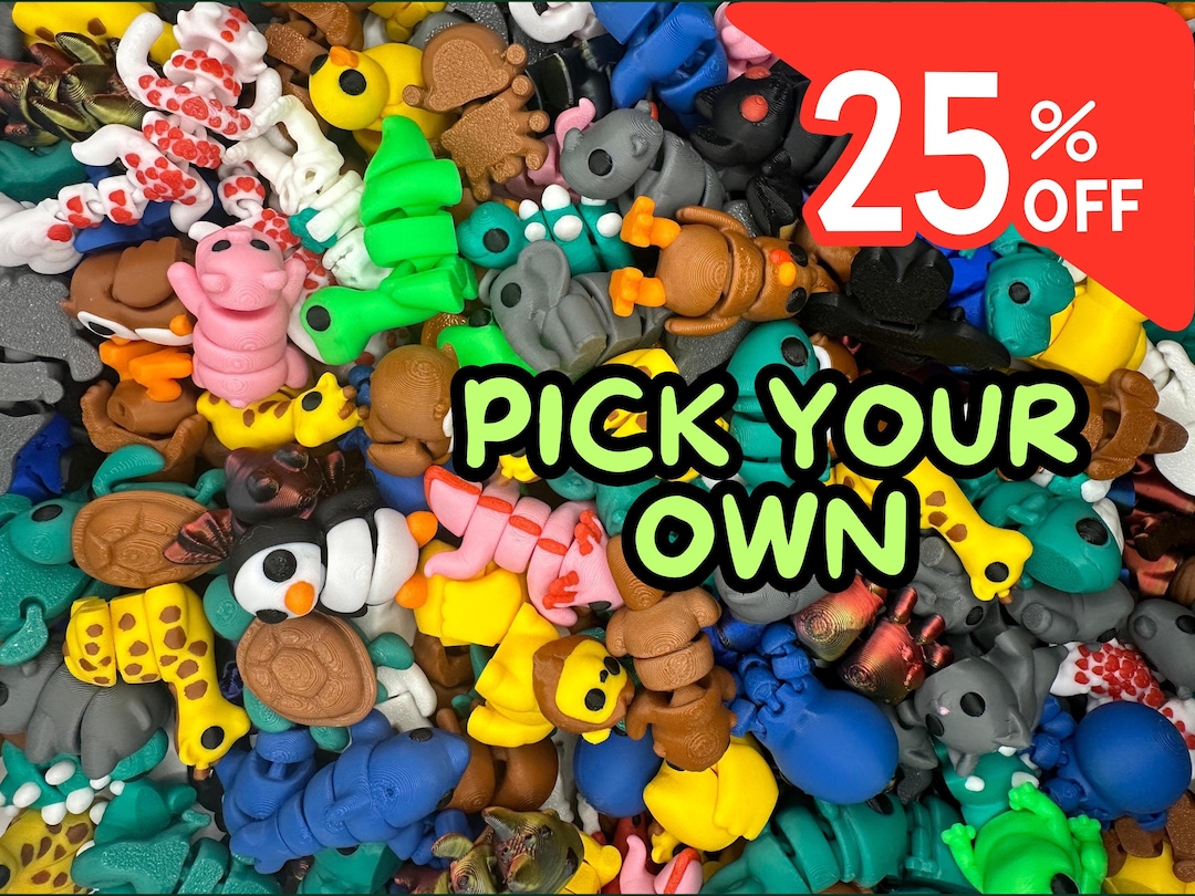Mini Animals - Fun Collectible Figures - 3D Printed Fidget Toy - Animal ...