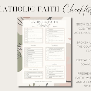 Catholic Faith Yearly Checklist | Printable Digital Planner (8.5x11) - Etsy