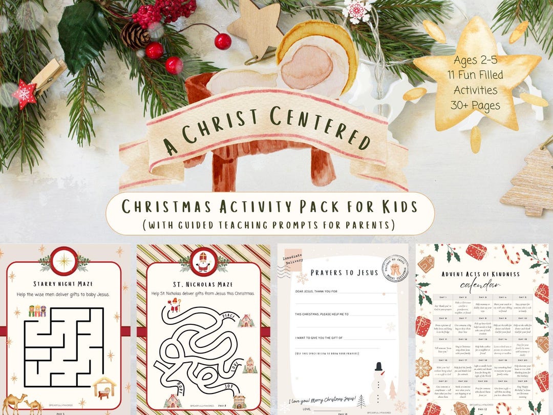 Kids Christian Christmas Activity Pack | Bible Learning, Nativity ...