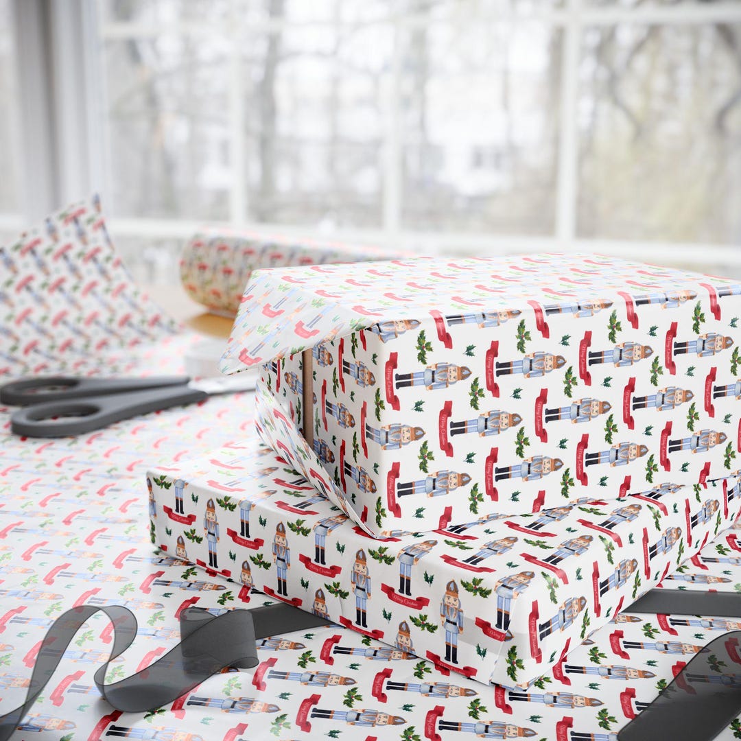 Holiday Nutcracker Wrapping Paper Roll Festive Christmas Gift Wrap - Etsy