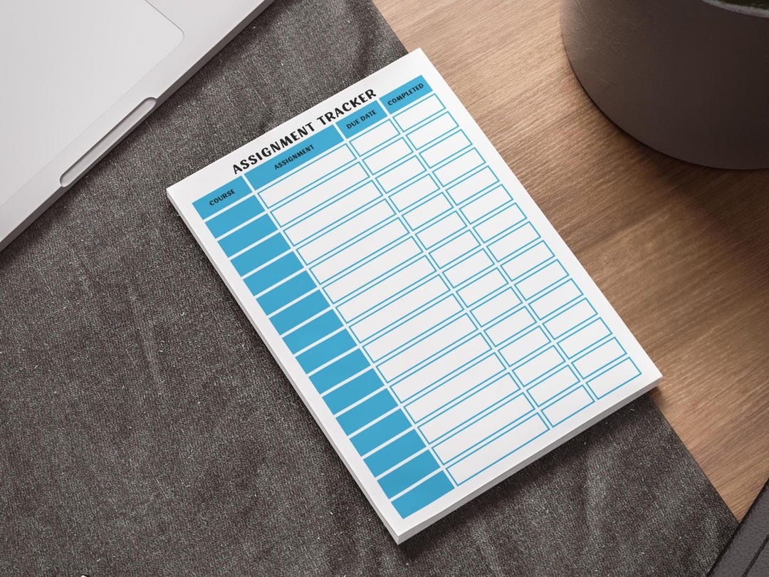 Assignment Tracker Notepad Sticky Notes Homework Organizer Planner ...