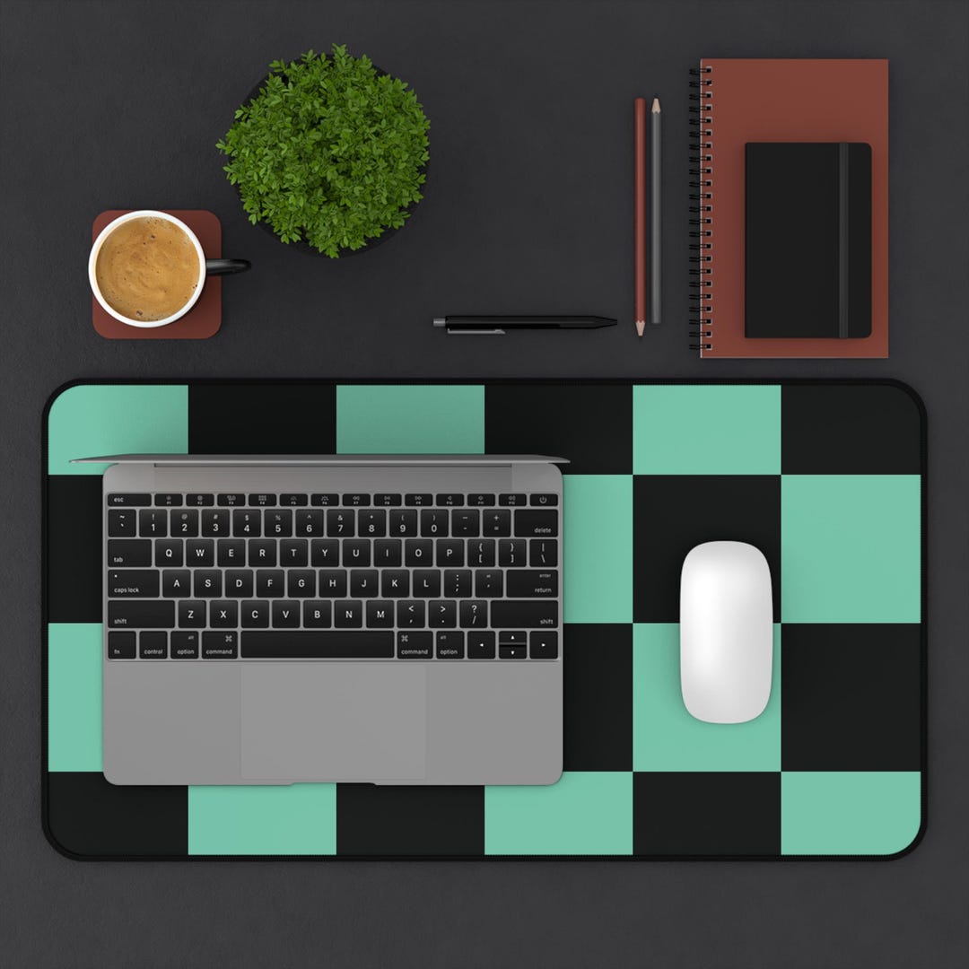 Checkered Desk Mat, Home Office, Modern Workspace Mat, Unique Desk Pad ...