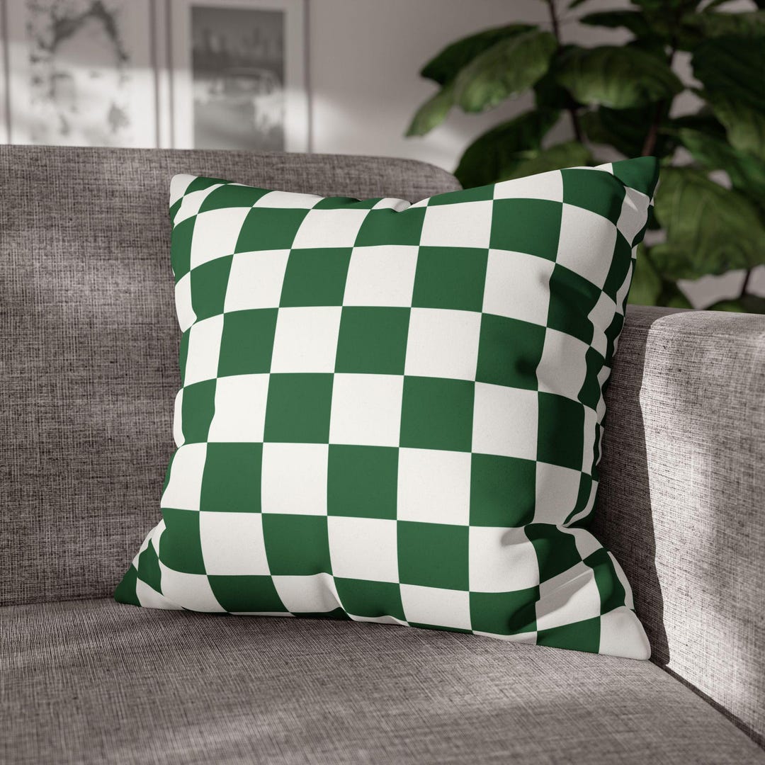 Checker Faux Suede Pillow Cover Cozy Holiday Home Decor - Etsy