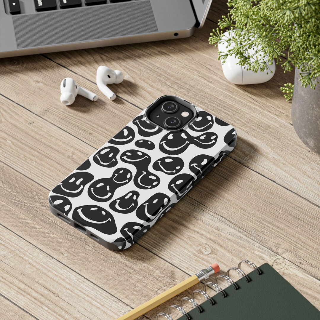 Smiley Face Phone Case, Glossy Full-color Protective Cover With Shock ...