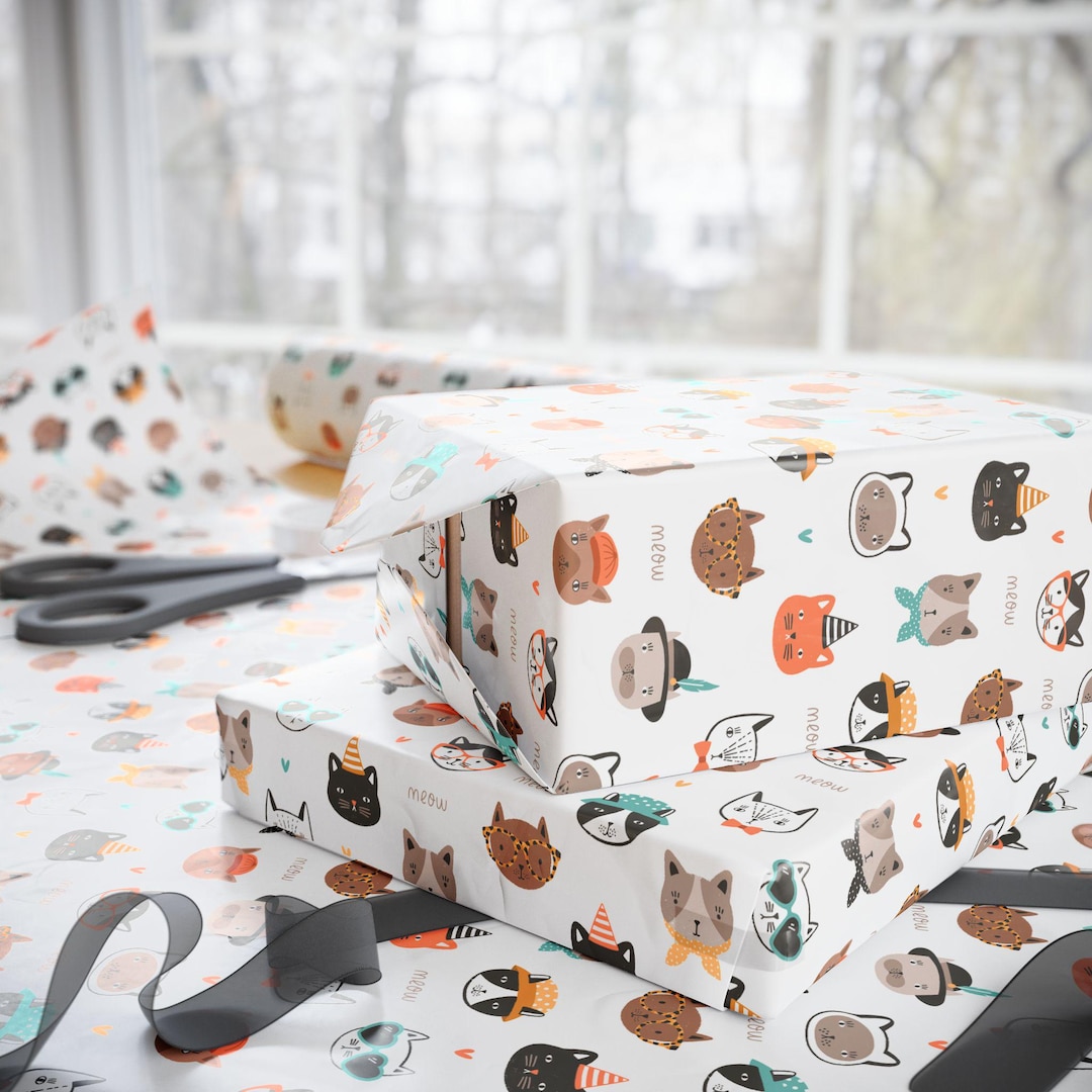 Kitty Cat Wrapping Paper Roll Festive Party Cat Lover Gift Wrap - Etsy