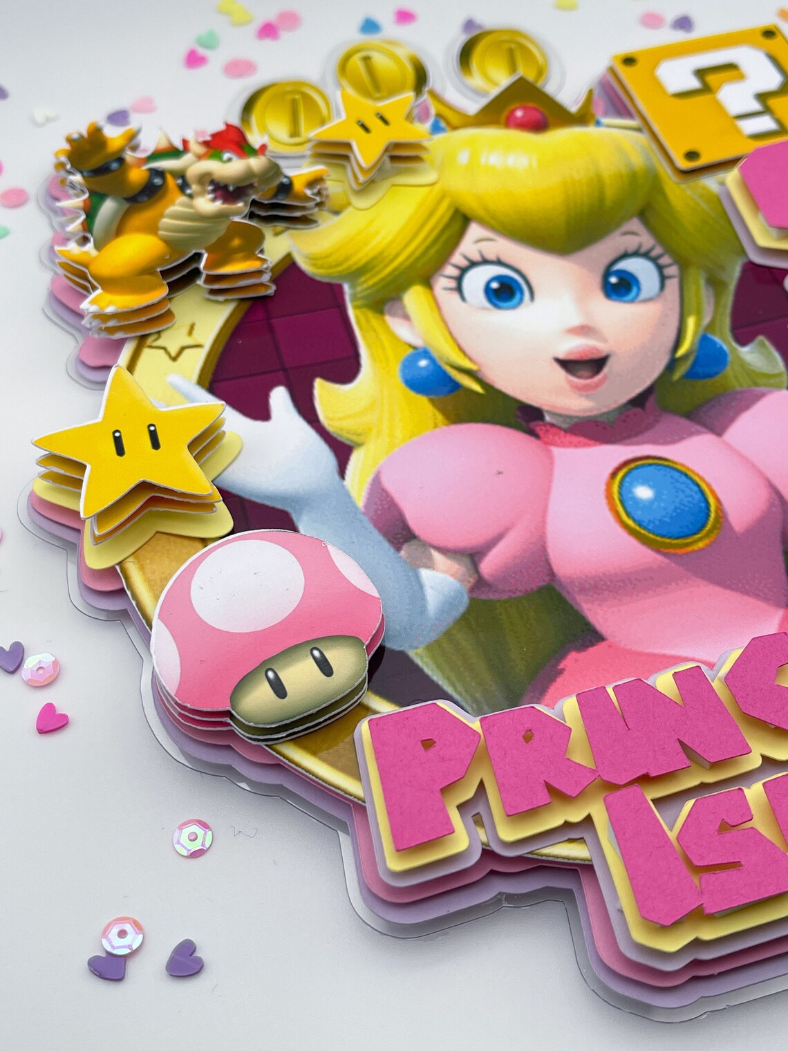 Princess Peach, Cake Topper, Personalized Cake Topper, Super Mario - Etsy