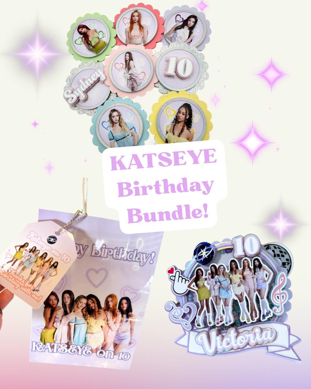 KATSEYE Birthday Bundle, Cake Topper, Cupcake Toppers and Gift Bags - Etsy