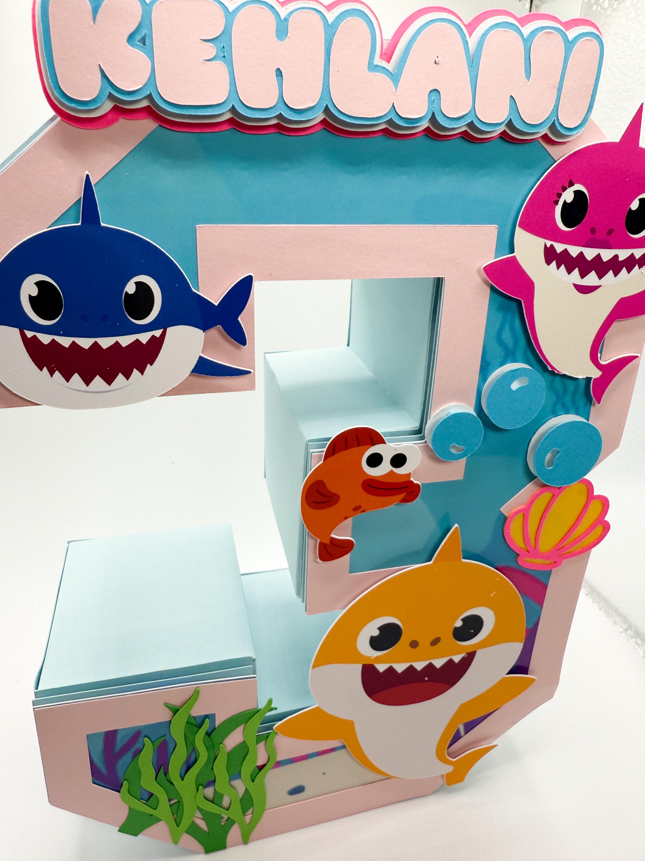 Baby Shark 3D Number, Personalized 3D Number, Baby Shark Birthday ...