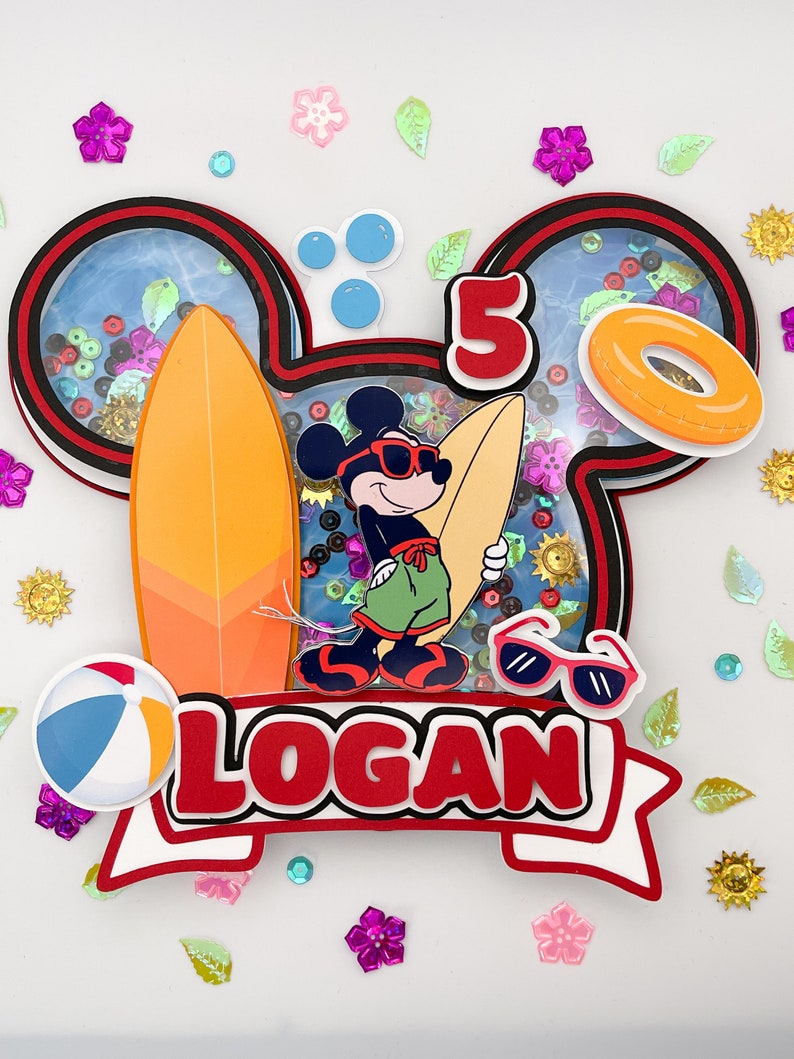 Mickey Mouse Cake Topper, Personalized Cake Topper, Mickey Mouse ...