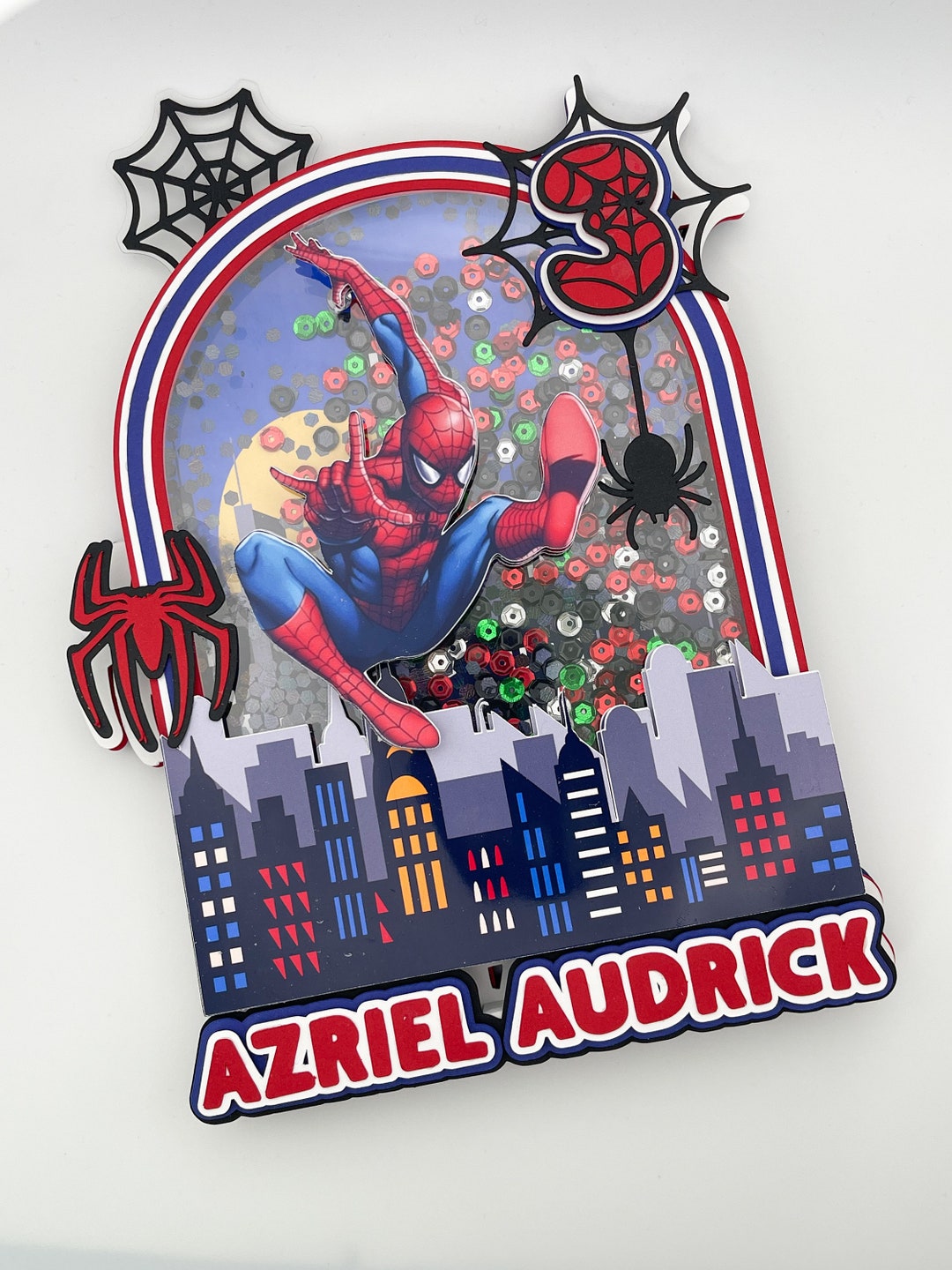 Spiderman Cake Topper, Personalized Cake Topper, Superhero Birthday ...
