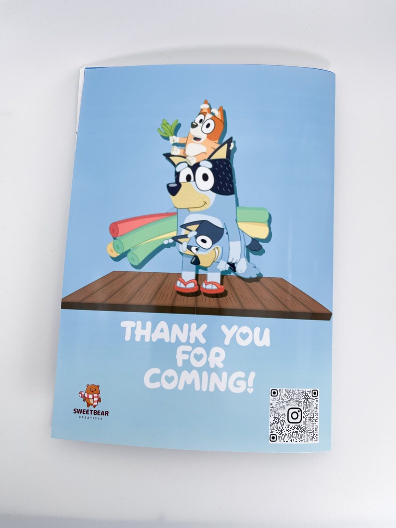 Bluey Summer Colouring Books, Personalized Colouring Book, Bluey Party ...