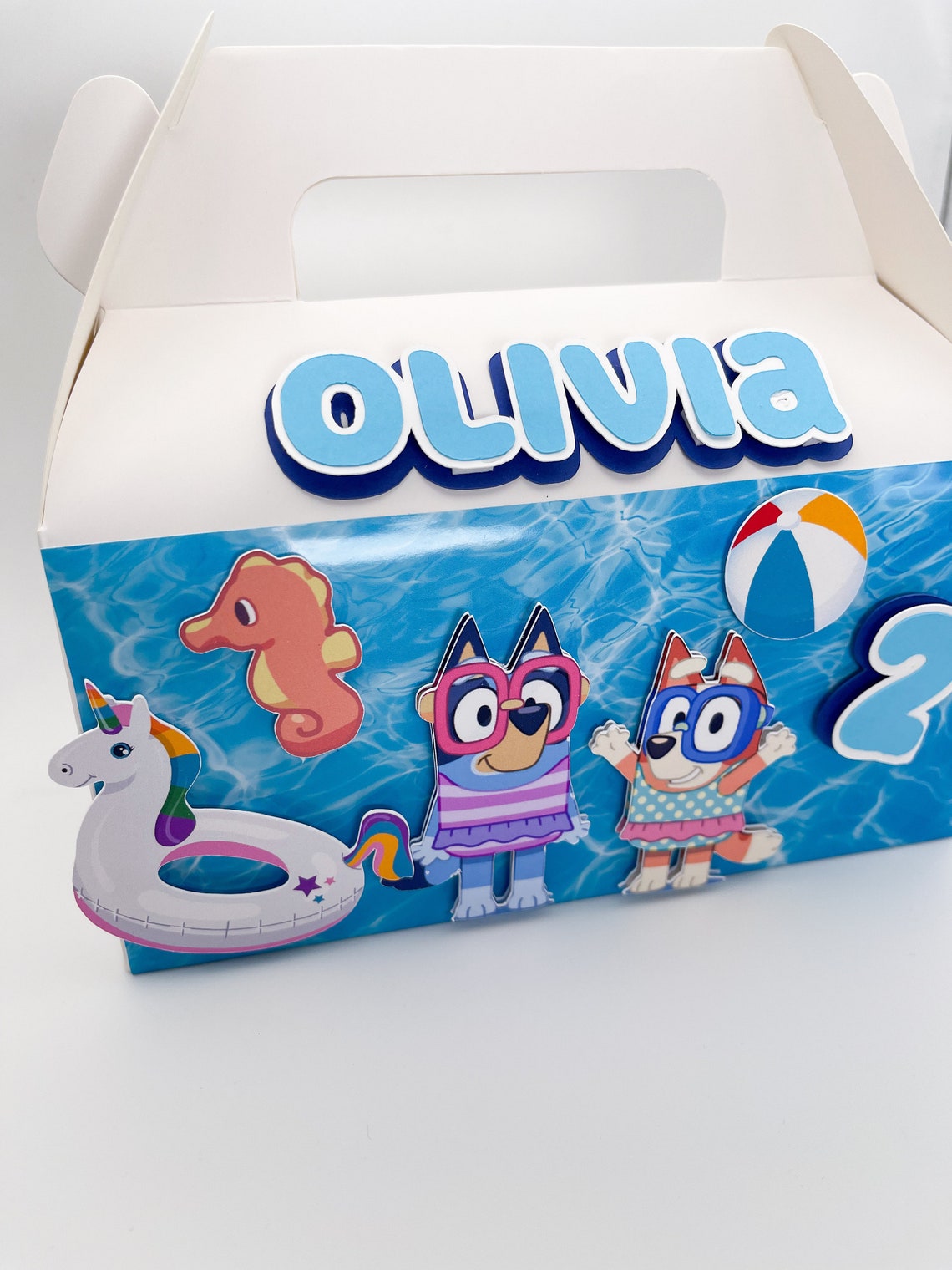 Bluey Pool Party Gable Boxes, Bluey Party Favors, Bluey Birthday - Etsy