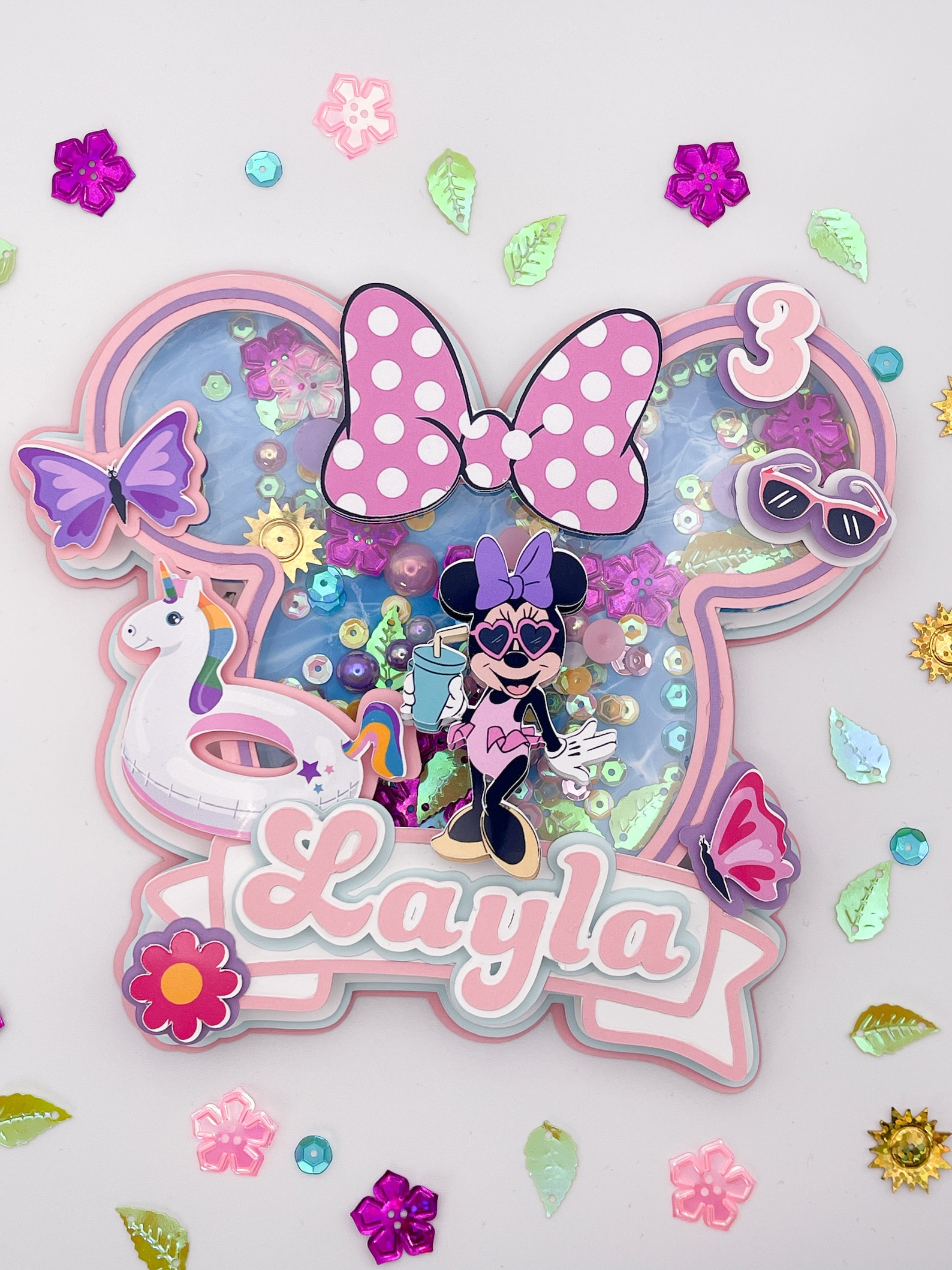 Minnie Mouse Cake Topper, Personalized Cake Topper, Minnie Mouse ...