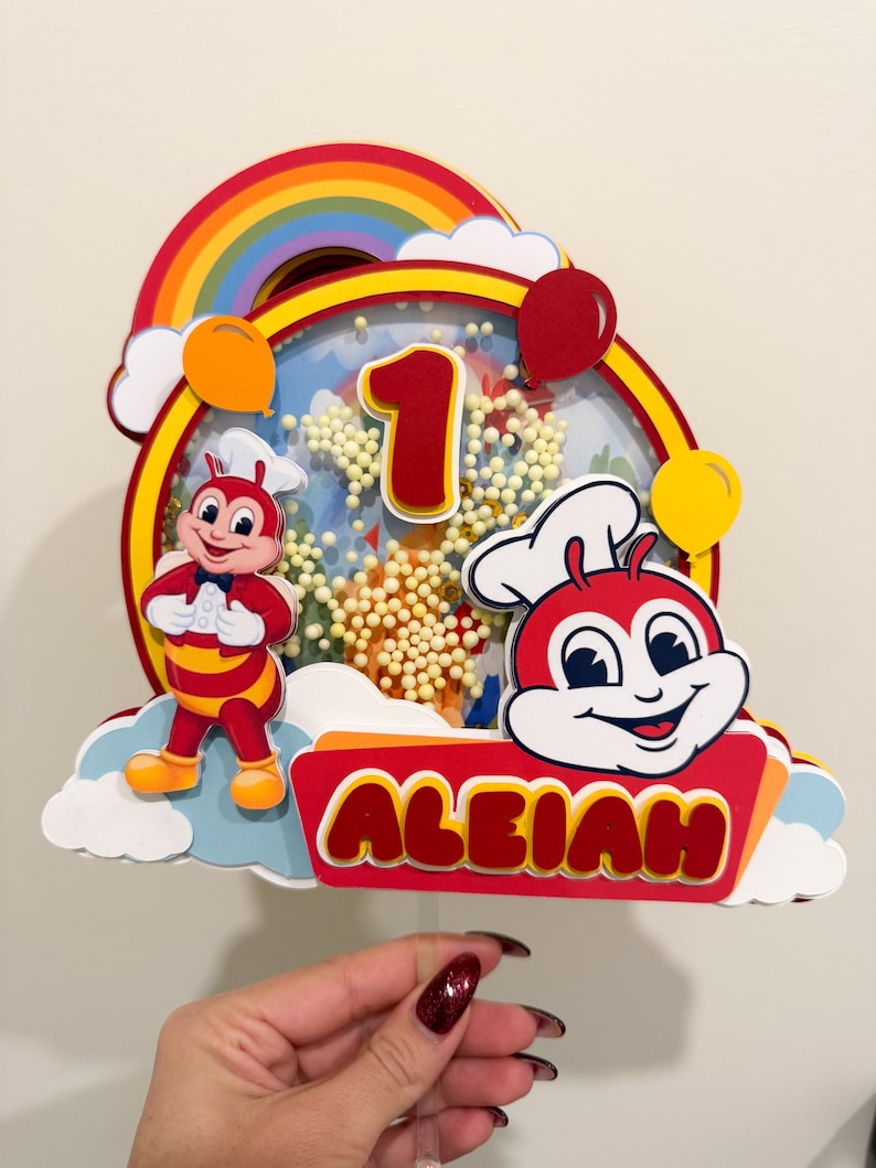 Jollibee Cake Topper, Personalized Cake Topper, Jollibee , Jollibee ...