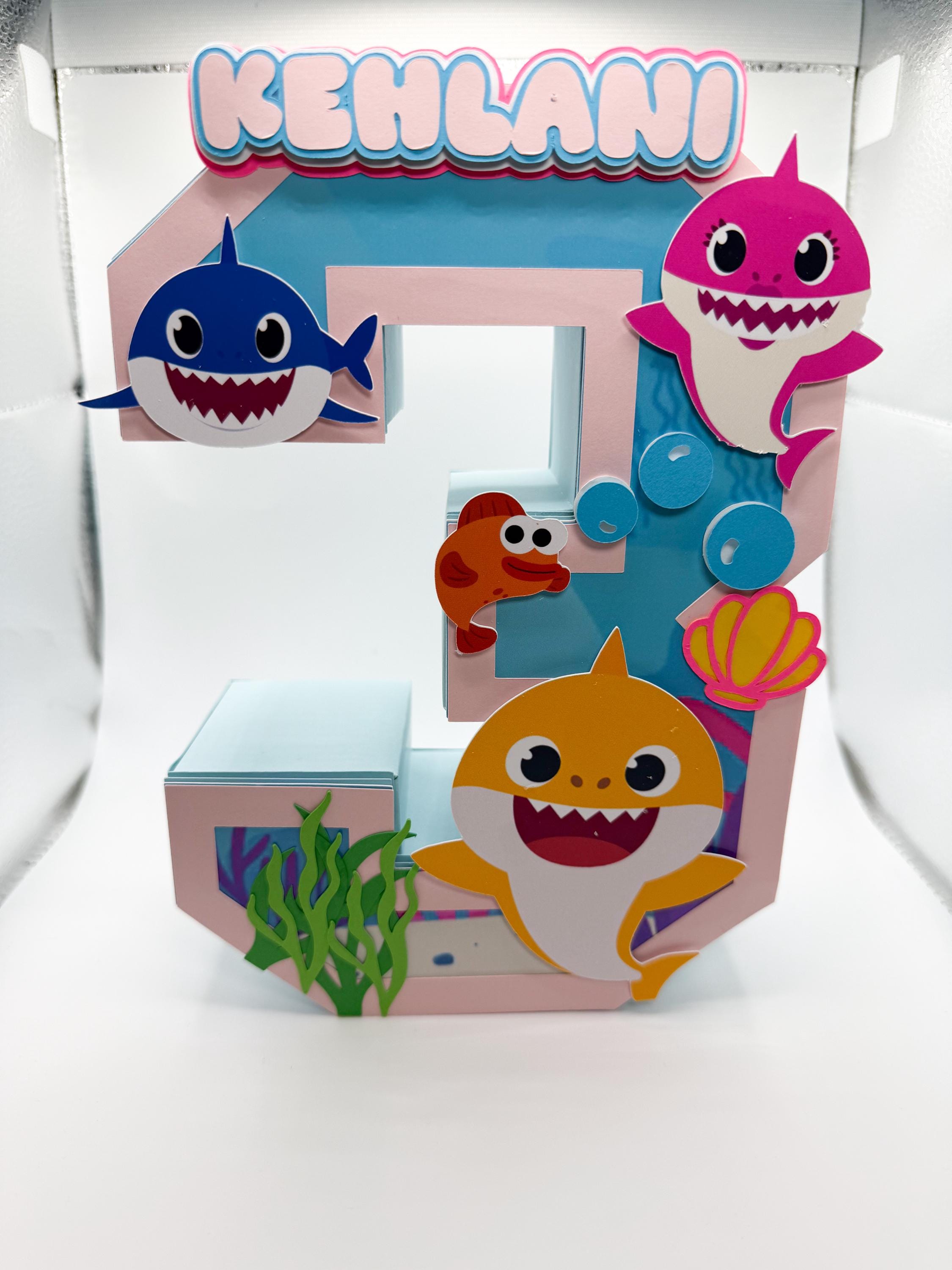 Baby Shark 3D Number, Personalized 3D Number, Baby Shark Birthday ...