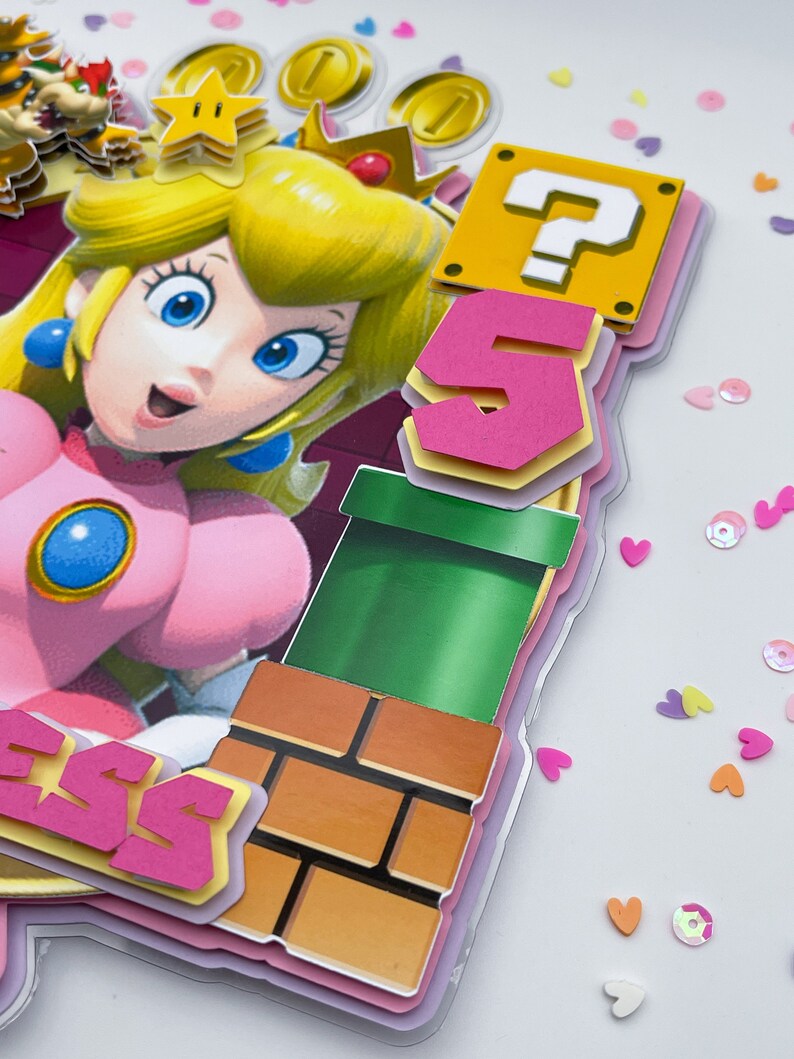 Princess Peach, Cake Topper, Personalized Cake Topper, Super Mario - Etsy