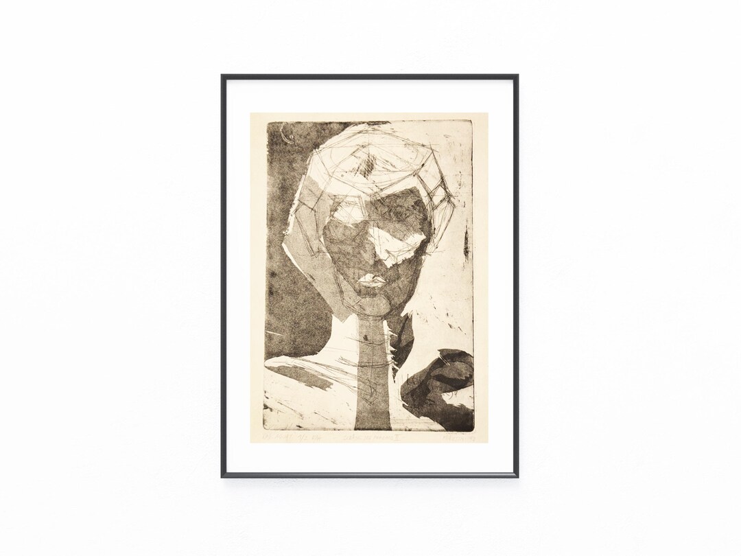 Original Etching of the Skull of Pharos Martini | Signed | Abstract ...