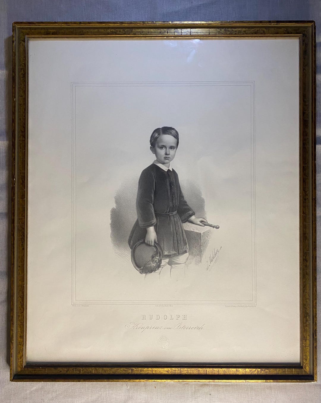 1850 Rudolph, Crown Prince of Austria-hungary | Original Lithograph ...