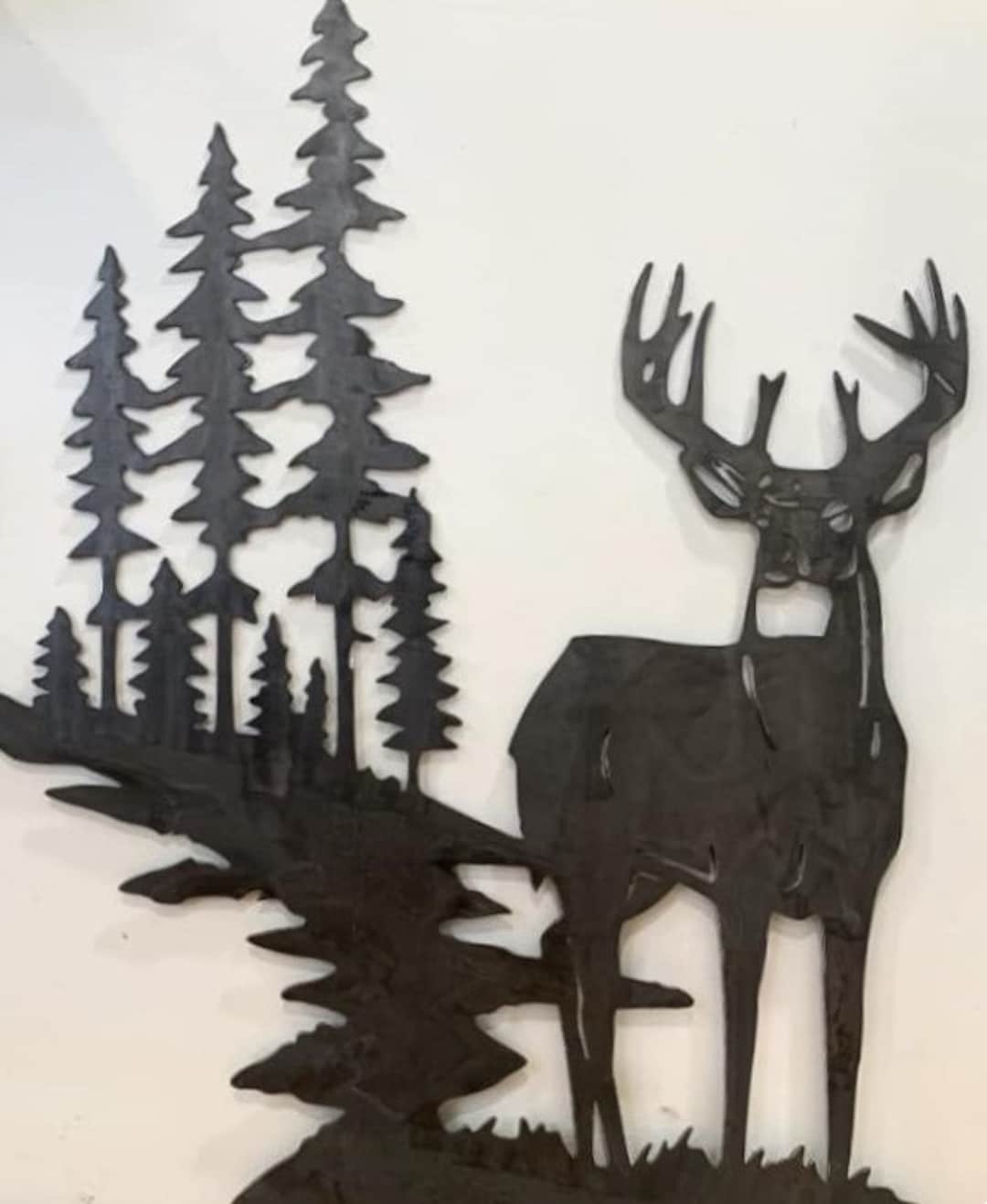 Deer Scene Metal Sign - Etsy