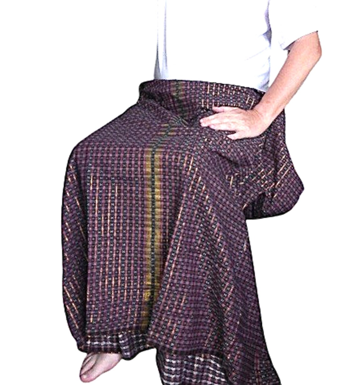 Man's Sarong 100% Cotton, Longyi Gift for Him, Purple and Black With ...