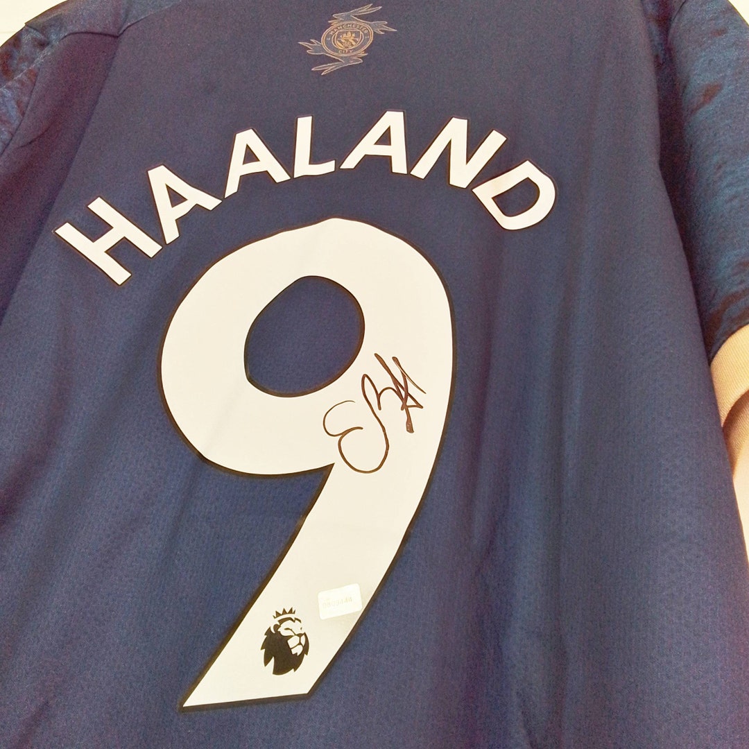 Erling Haaland Signed Autographed 9 FC Manchester City Blue Jersey COA ...