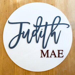 18in Round Laser Cut Name Sign for Nursery - Etsy