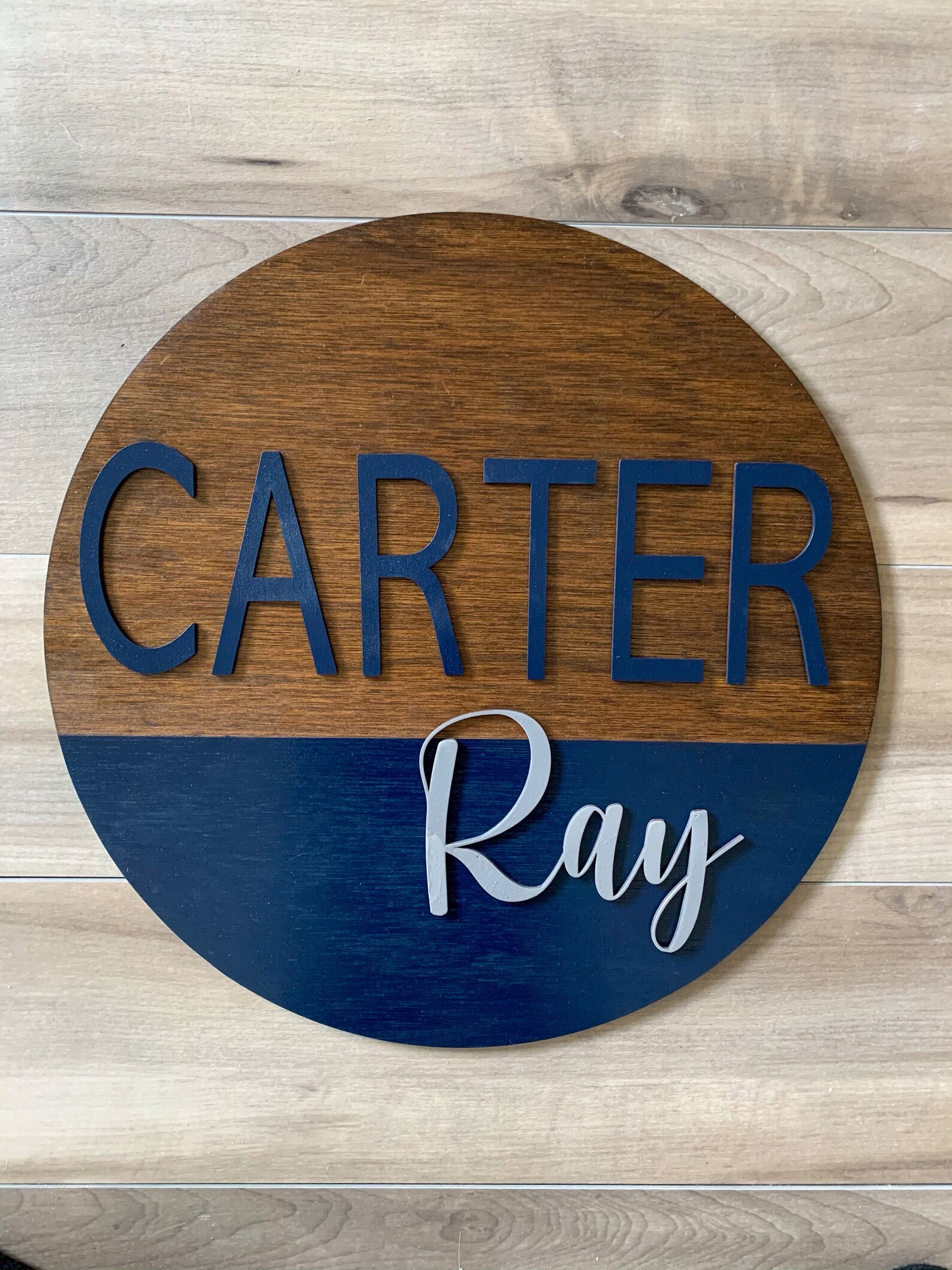 18in Round Laser Cut Name Sign for Nursery - Etsy