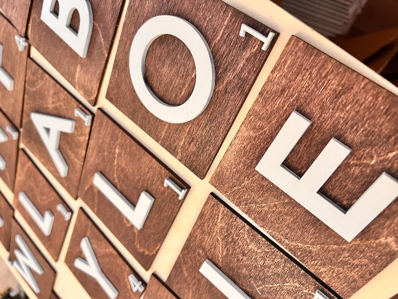 Laser Cut Family Scrabble Tiles, Real Wood - Etsy