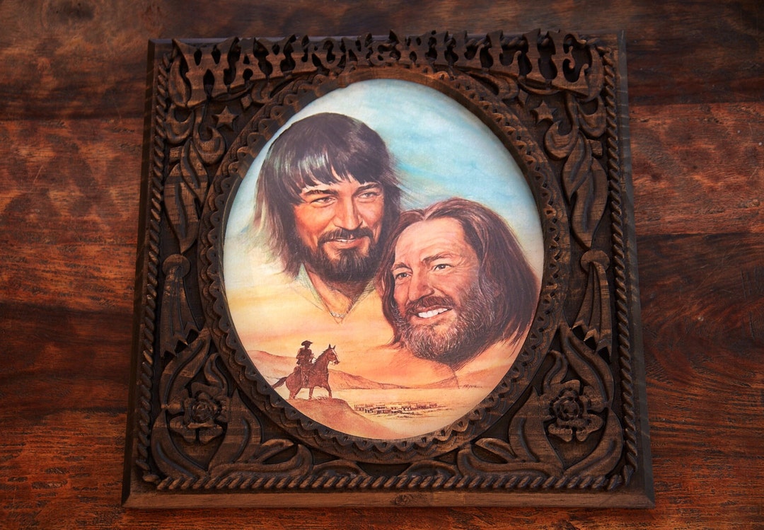 Waylon Jennings & Willie Nelson Custom Wood Framed Photo Outlaw Country ...