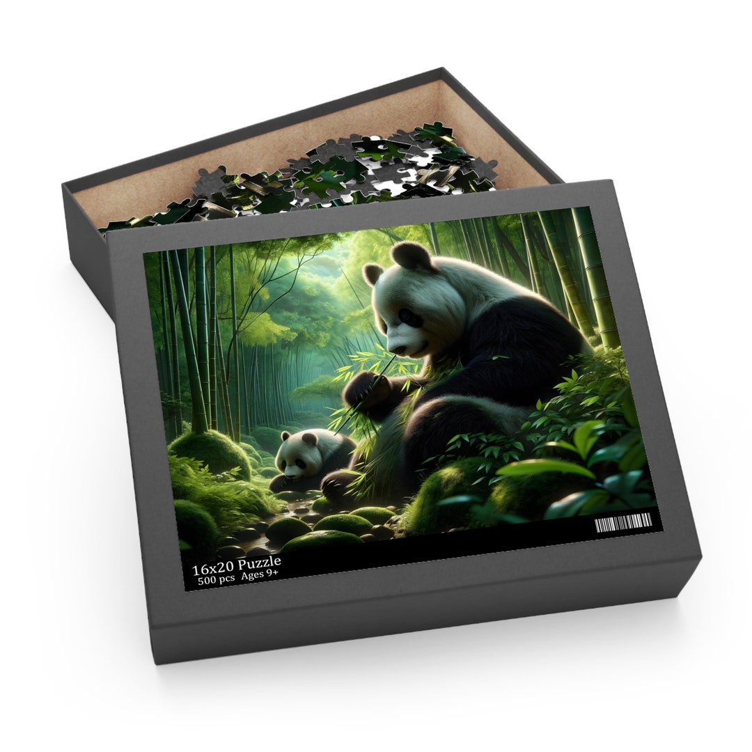Giant Pandas in Bamboo Forest Puzzle 120, 252, 500-piece Panda Puzzle ...