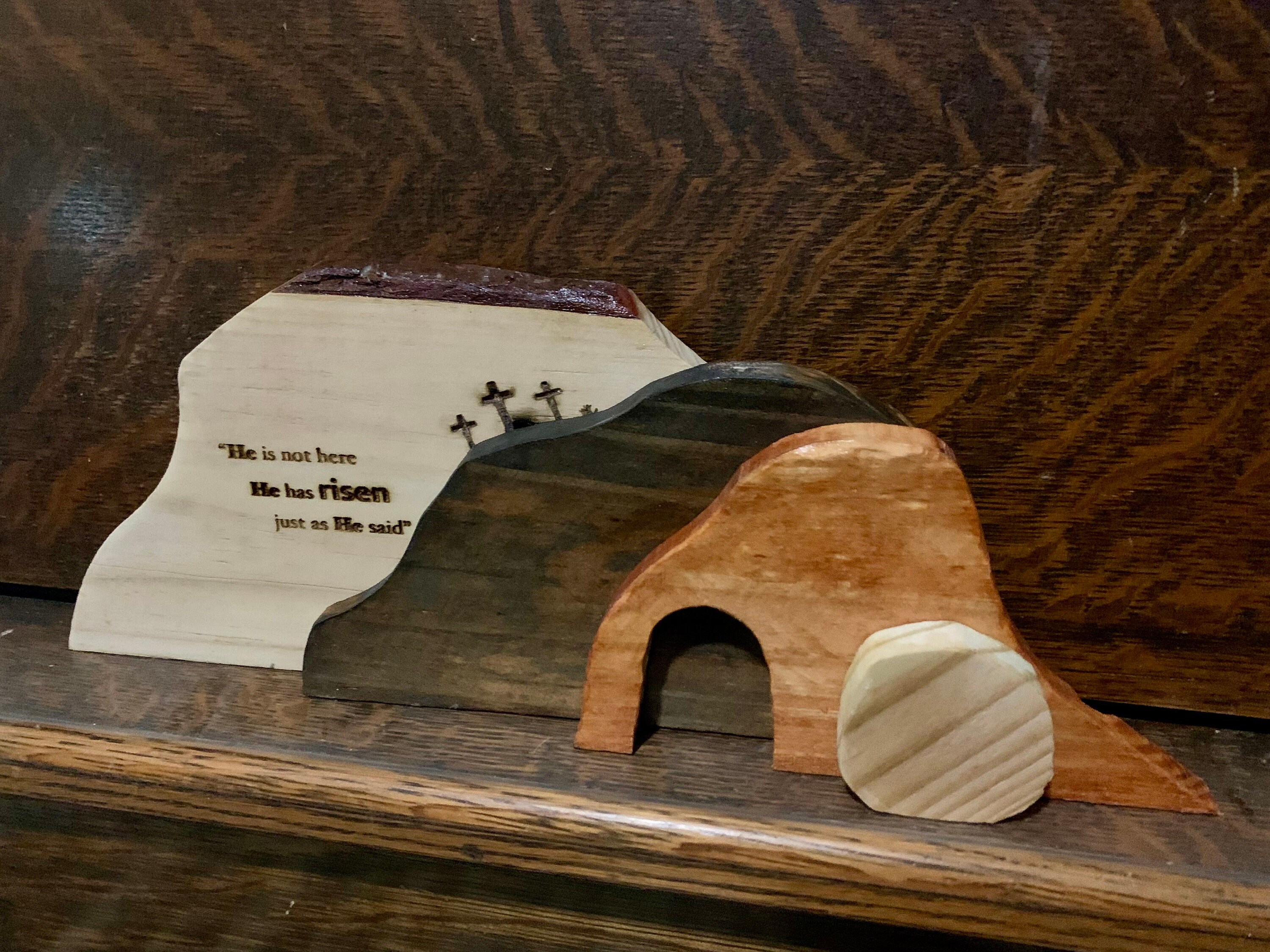 Empty Tomb Made of Wood and Laser Engraved. - Etsy
