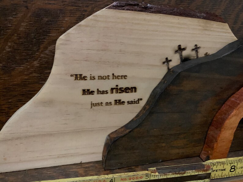 Empty Tomb Made of Wood and Laser Engraved. - Etsy