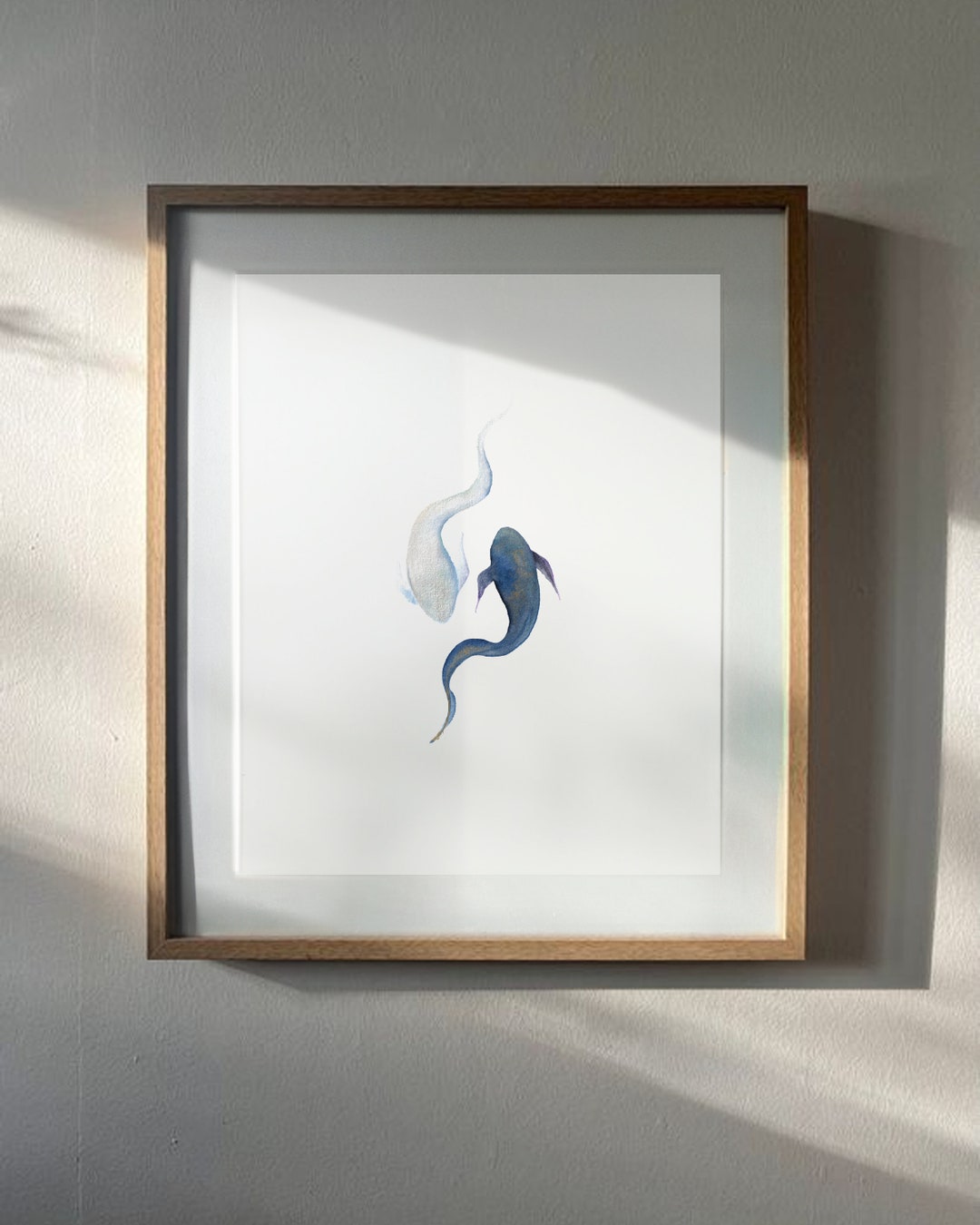 Yin and Yang Art Ocean Moon Spirit Painting Koi Fish Mystical Neutral ...