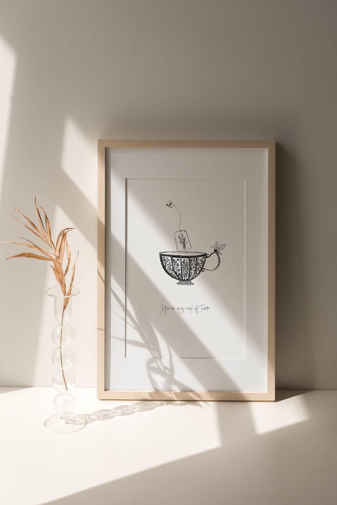 Tea Cup Art Print Tea Wall Art Gift for Tea Lover Tea Time Art Kitchen ...