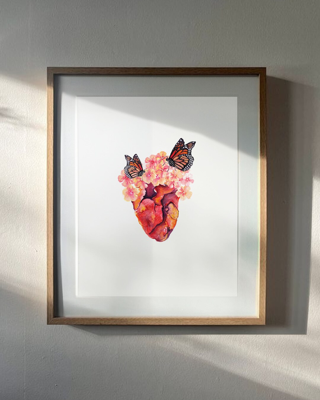 Anatomical Heart & Butterflies | Metamorphic | Painting | Monarch ...