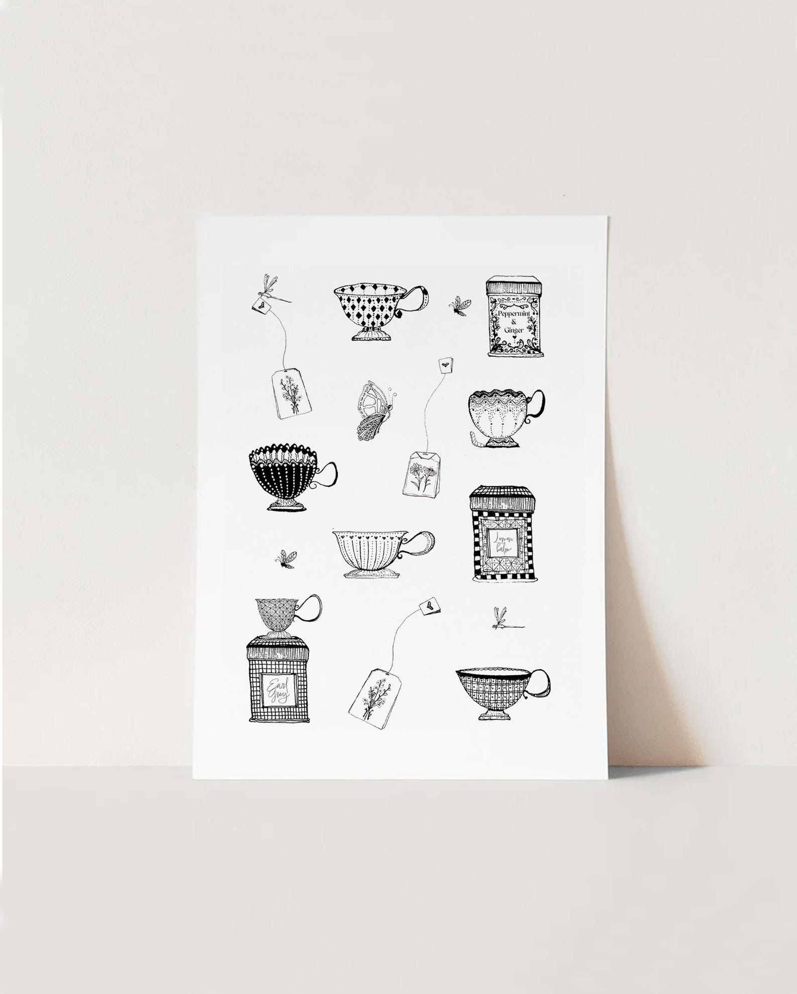 Hand Drawn Tea Print | Tea Wall Art | Illustrated Tea Poster | Gift for ...