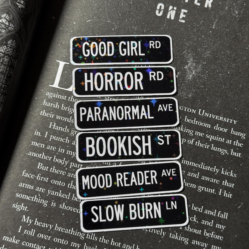 Bookish Street Sign Sticker: Bookish Sticker, Book Lover Gift, Dark ...