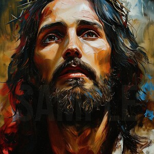 Jesus Christ Vibrant Abstract Acrylic Art Download - Expressive and ...