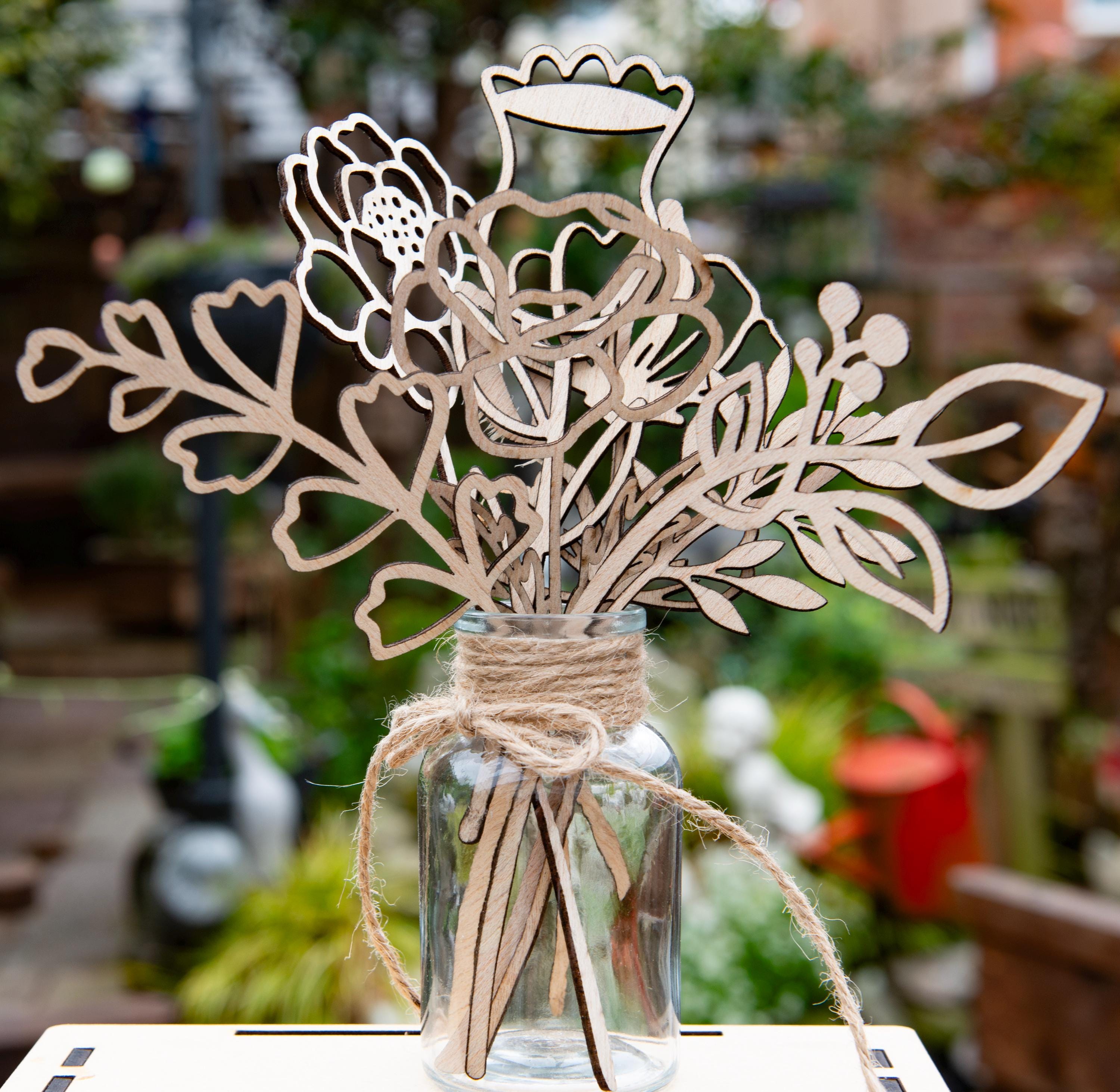 Laser Cut Wooden Flowers SVG File Unusual Gift IMMEDIATE DOWNLOAD ...