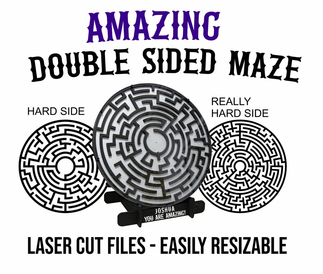Laser Cut DOUBLE SIDED MAZE 290mm Diameter 16mm Thick 5 Layers Easy ...