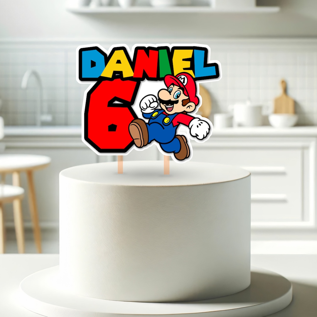 Super Mario Cake Topper Inspired 2-layer 300gsm Cardstock Colourful ...