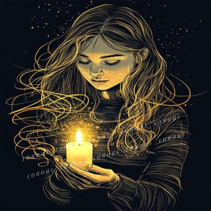 14 Jpgs Young Woman and Girl Holding Candle in Black Background Clipart ...
