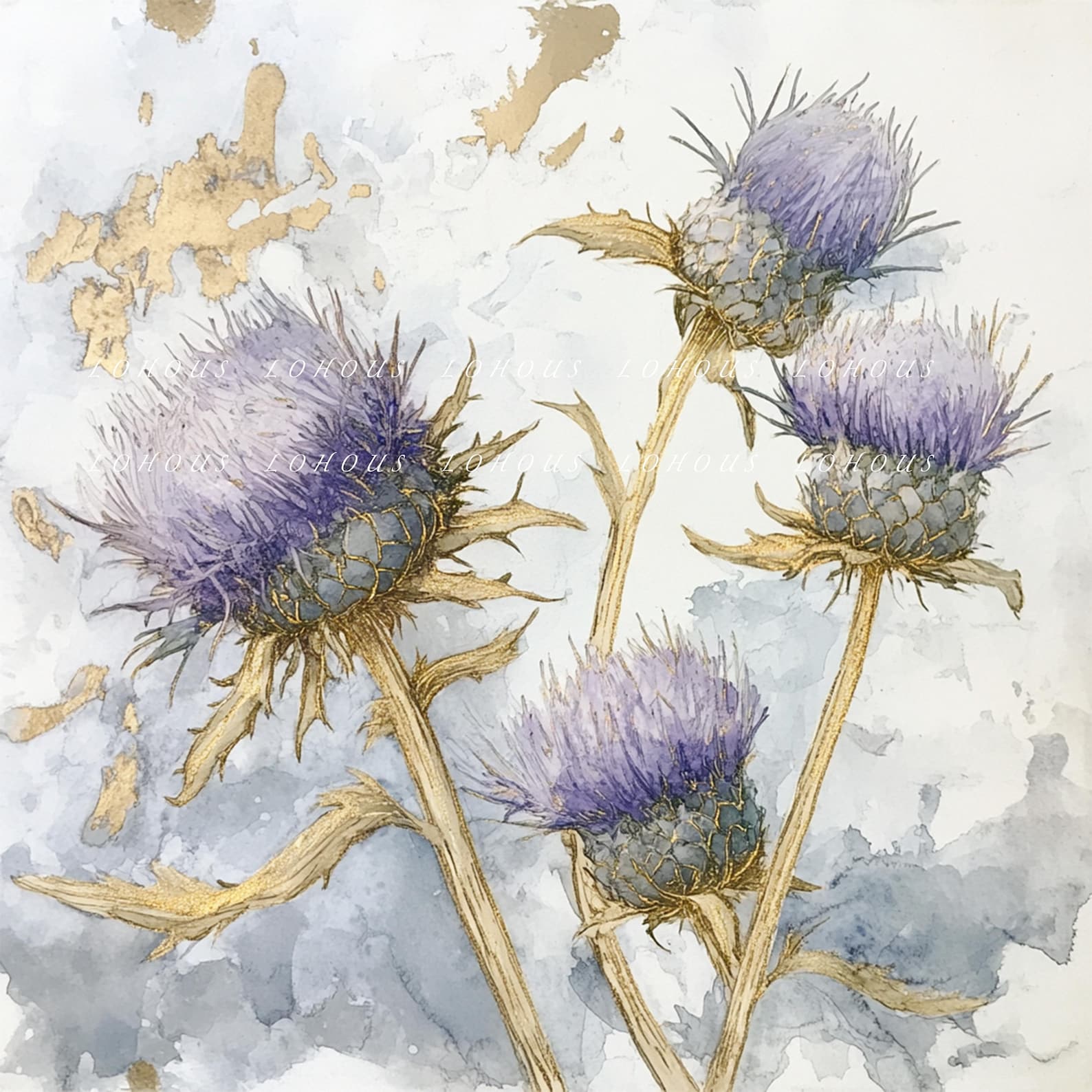 Watercolor Thistle Clipart: Botanical Floral Art (digital Printable) - Etsy